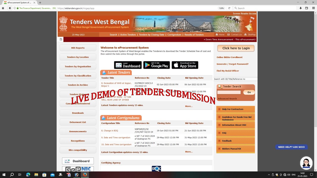 How to Submit Tender in West Bengal Tender Portal | Online Tender ...
