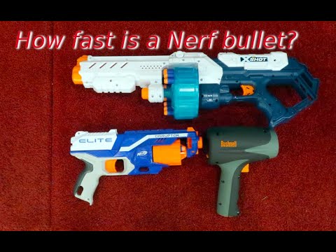 How fast is a Nerf bullet? Bushnell baseball radar gun - YouTube