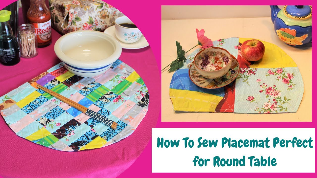 How To Sew Placemat Perfect for Round Table/Patchwork Placemats/DIY Reversible Placemat Tutorial ...
