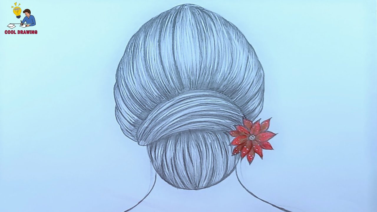 Girl hair drawing | Easy hair drawing tutorial | Pencil drawing | How ...