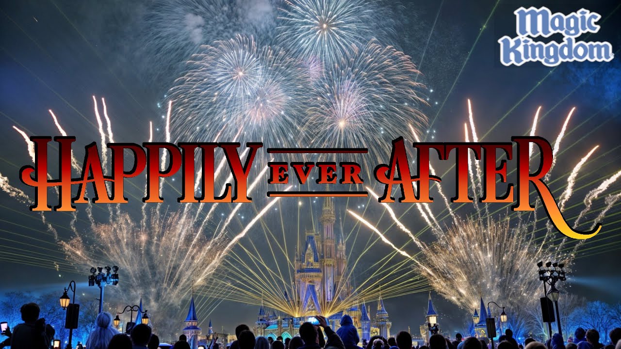Disney Happily Ever After Fireworks - Wide Angle Rainstorm POV - Magic ...