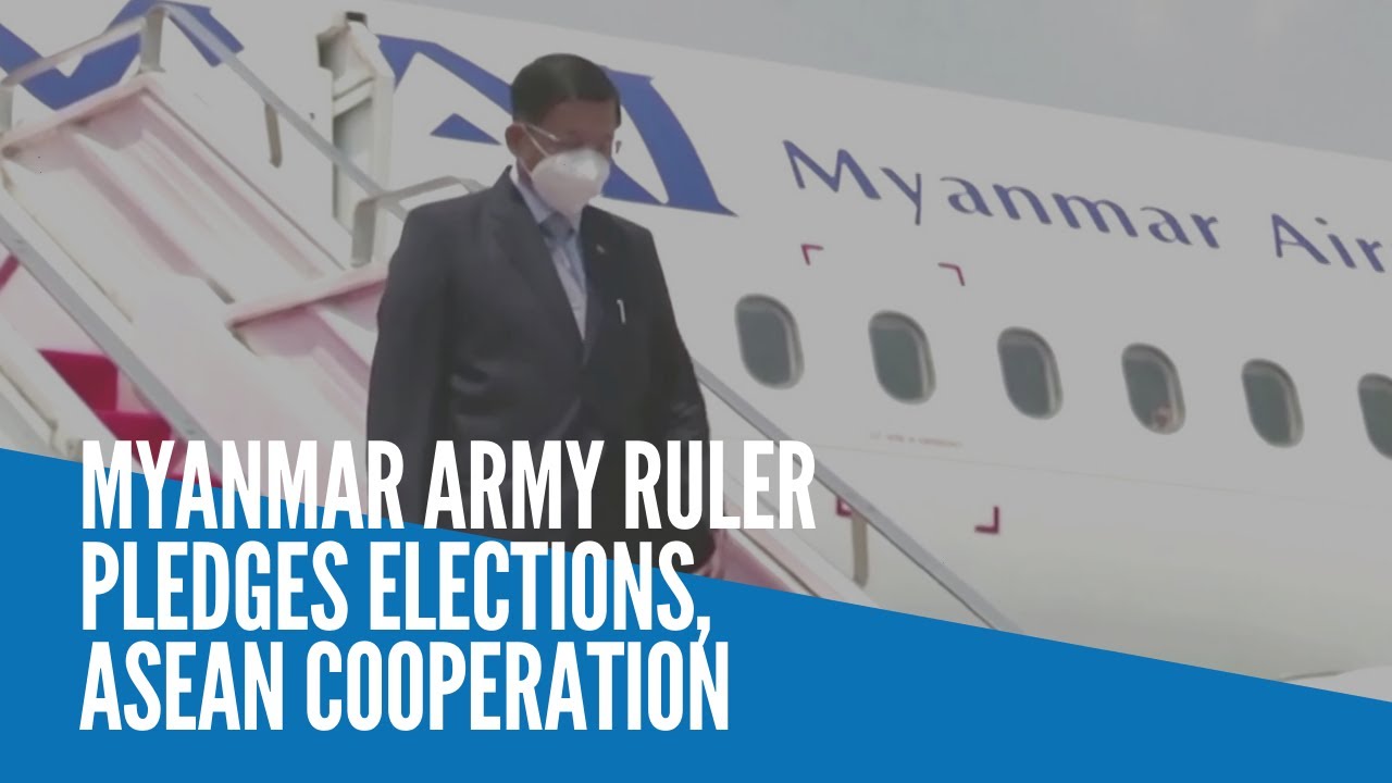 Myanmar army ruler pledges elections, ASEAN cooperation - YouTube