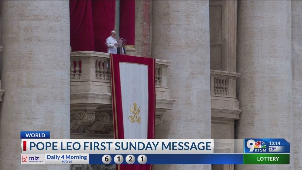 Pope Leo XIV: 'Never again war' in 1st Mass - YouTube