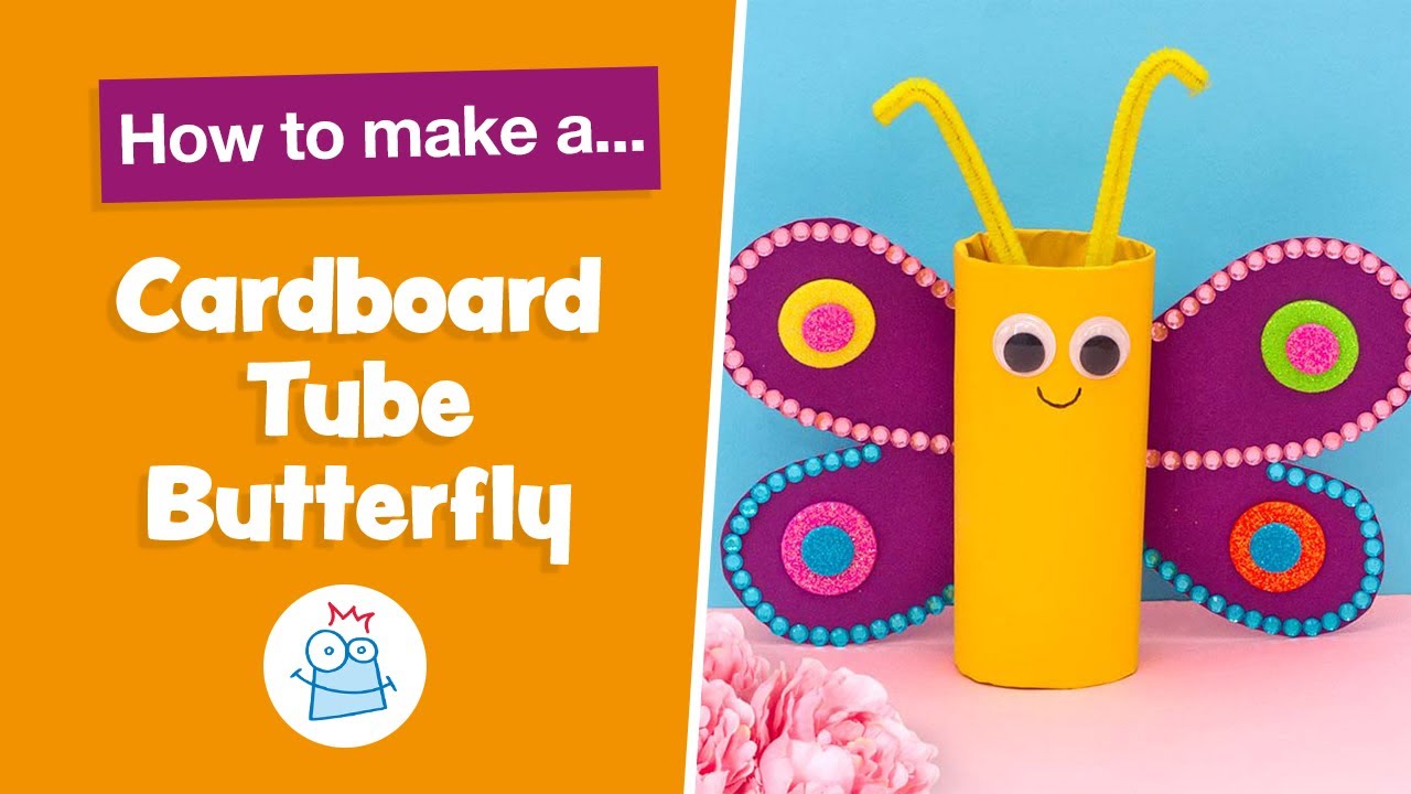How To Make A Cardboard Tube Butterfly | Baker Ross - YouTube