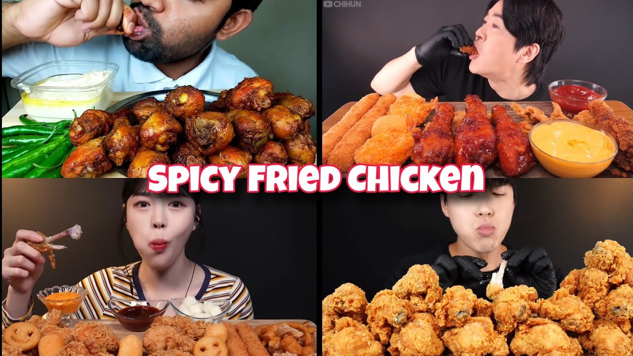 2X SPEED 🔥 SPICY FRIED CHICKEN EATING SHOW - YouTube
