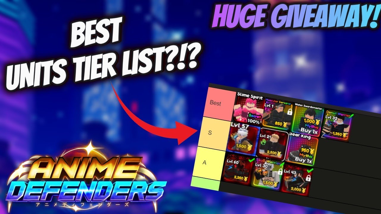 I JUST MADE THE BEST UNITS TIER LIST IN ANIME DEFENDERS | UPDATE 2 ...