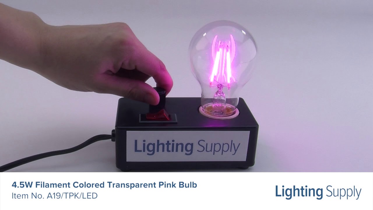 FEIT Electric 4.5W Filament Colored Transparent Pink Bulb (A19/TPK/LED ...