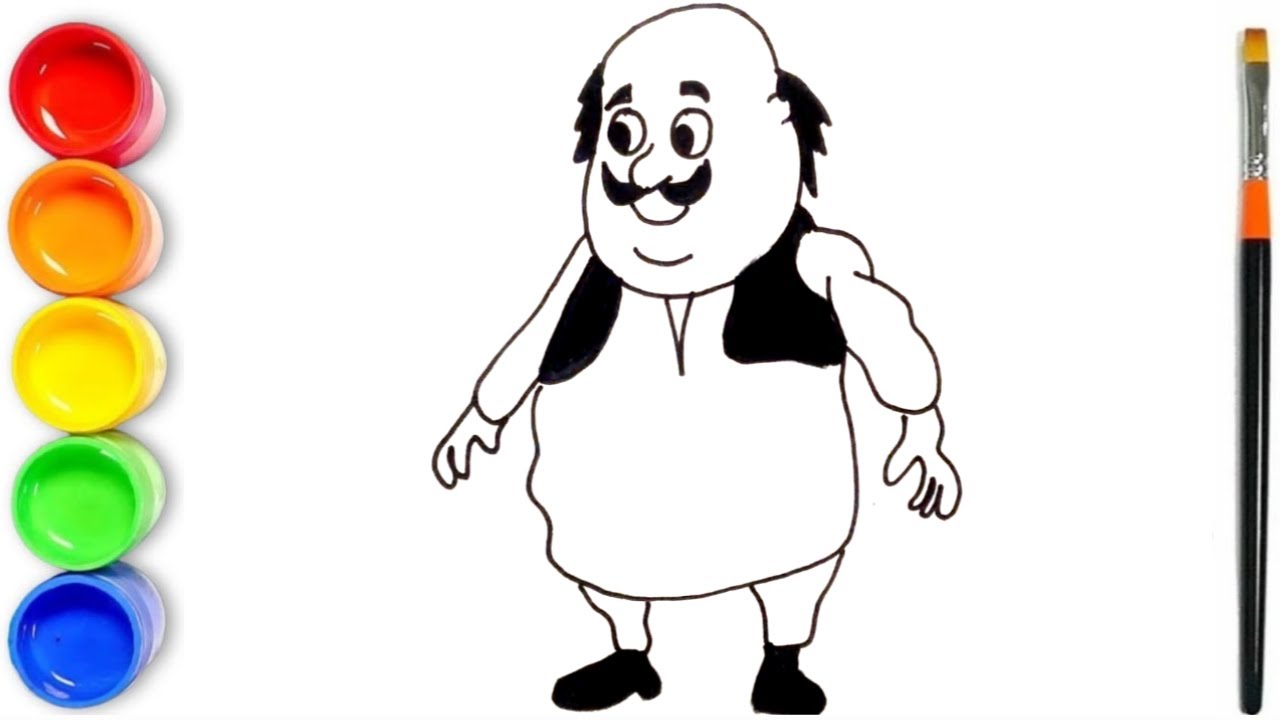 How to draw Motu from Motu Patlu, Motu Patlu Drawing, Motu Patlu Ki ...