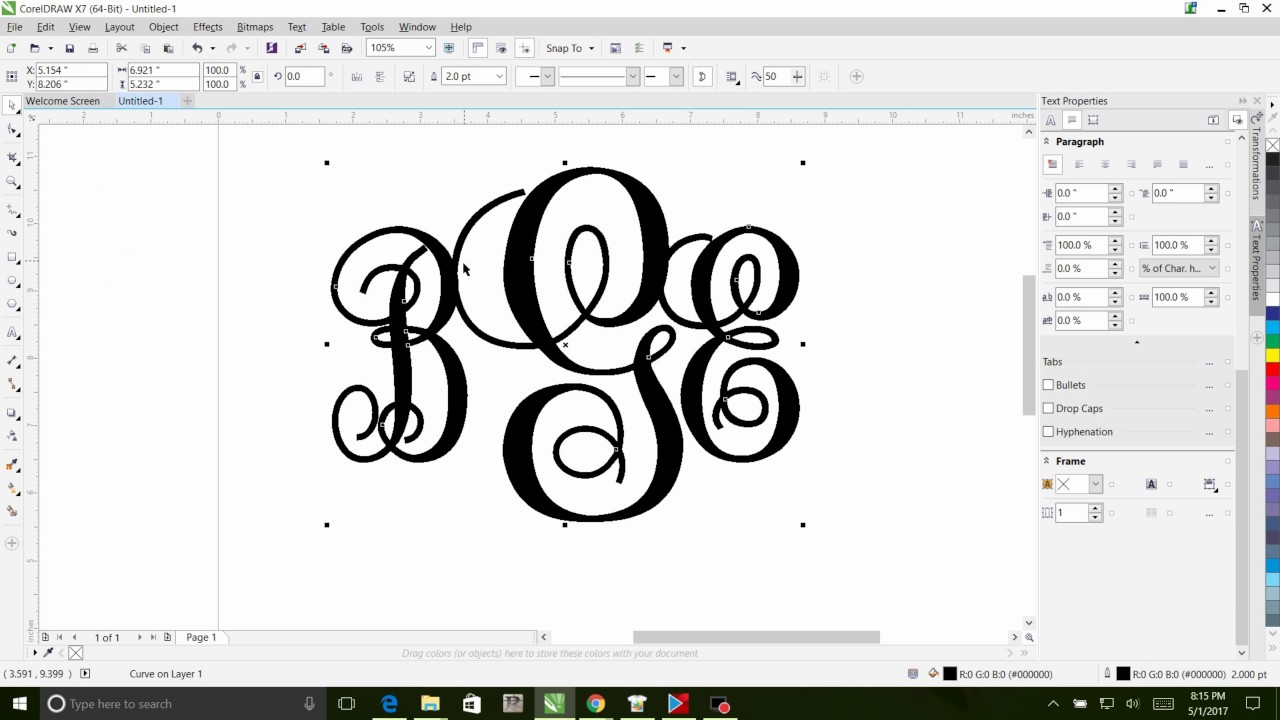 How to design a Monogram is Corel Draw - YouTube
