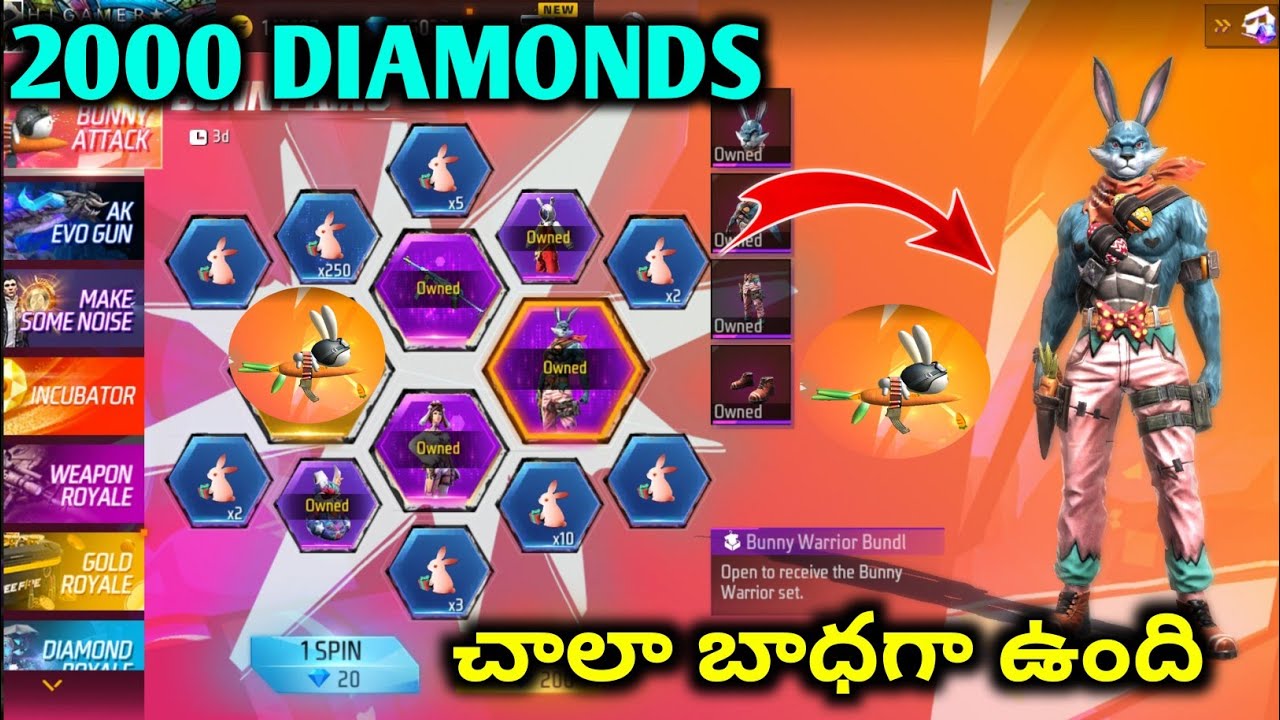 I AM BACK 🔥 I Got Candy Bunny MP5 Free Fire- RIP 2000 DIAMONDS - YouTube