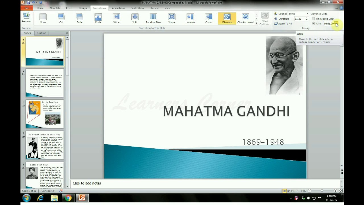 MS Power Point Advancing Slides - YouTube