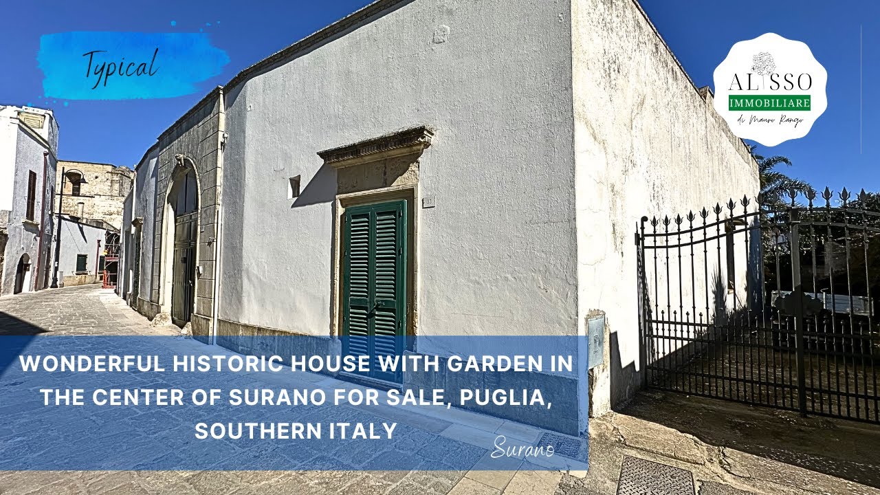 Wonderful historic house with garden in the center of Surano for sale ...