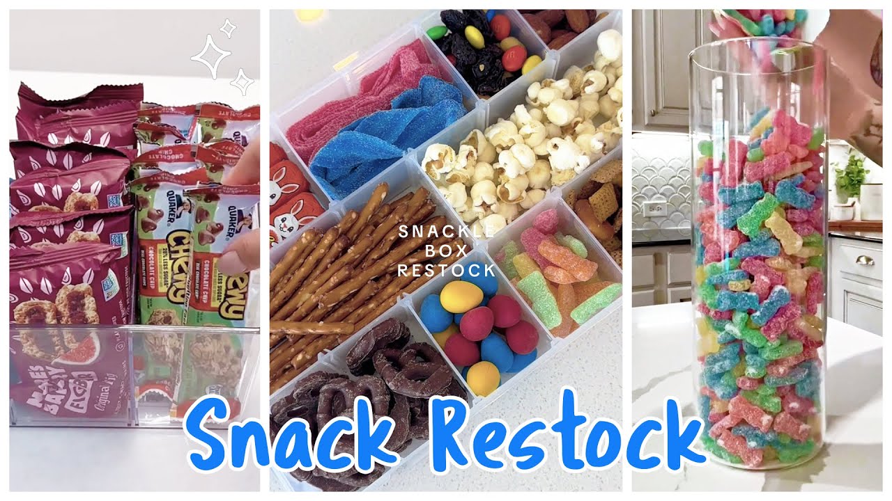 Snack 🍿🥤and Sweet Restocking 🍬🍭Satisfying ASMR video Compilation - YouTube