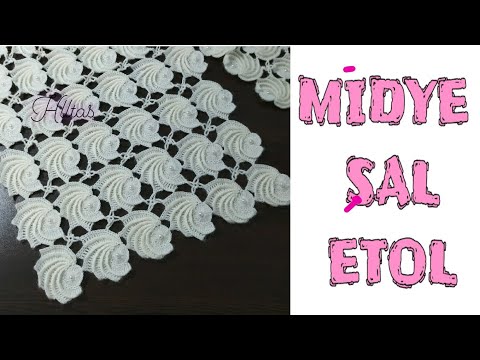 MİDYE ŞAL NASIL ÖRÜLÜR ( UZUN DİKDÖRTGEN)