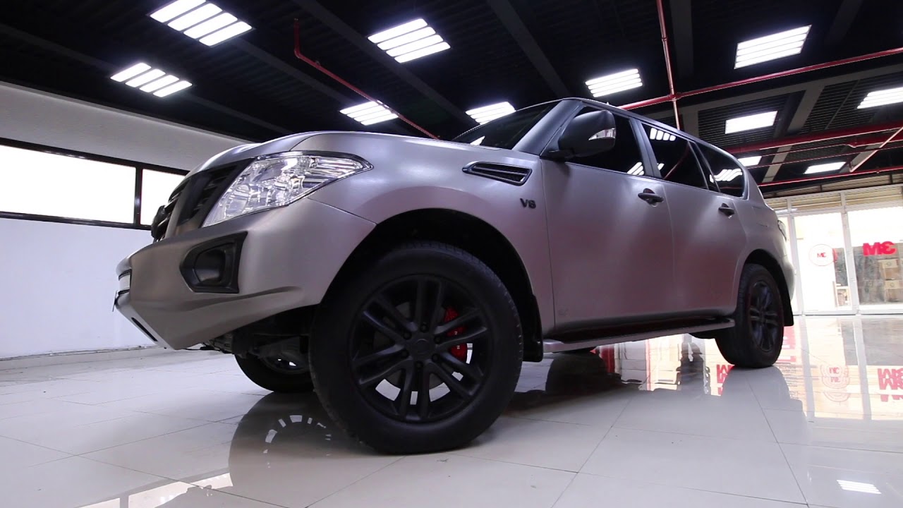 Nissan titanium Body wrapping with silver matt - YouTube