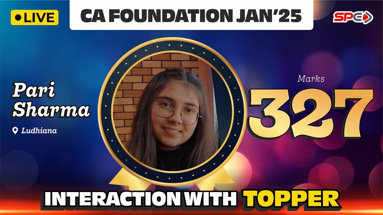 CA Foundation Topper Pari Sharma | Jan-25 Attempt | Marks 327 | Swapnil ...