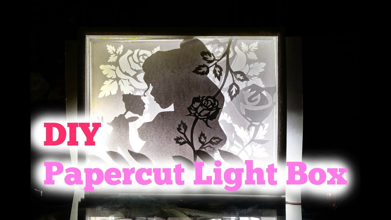 DIY Paper-cut Light Box Beauty and The Beast - YouTube