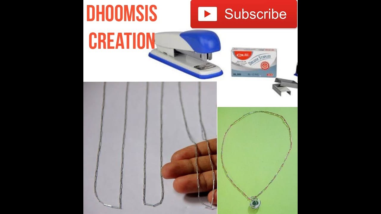 how to make neckles chain with stapler pins /easy diy/stapler pin chain ...