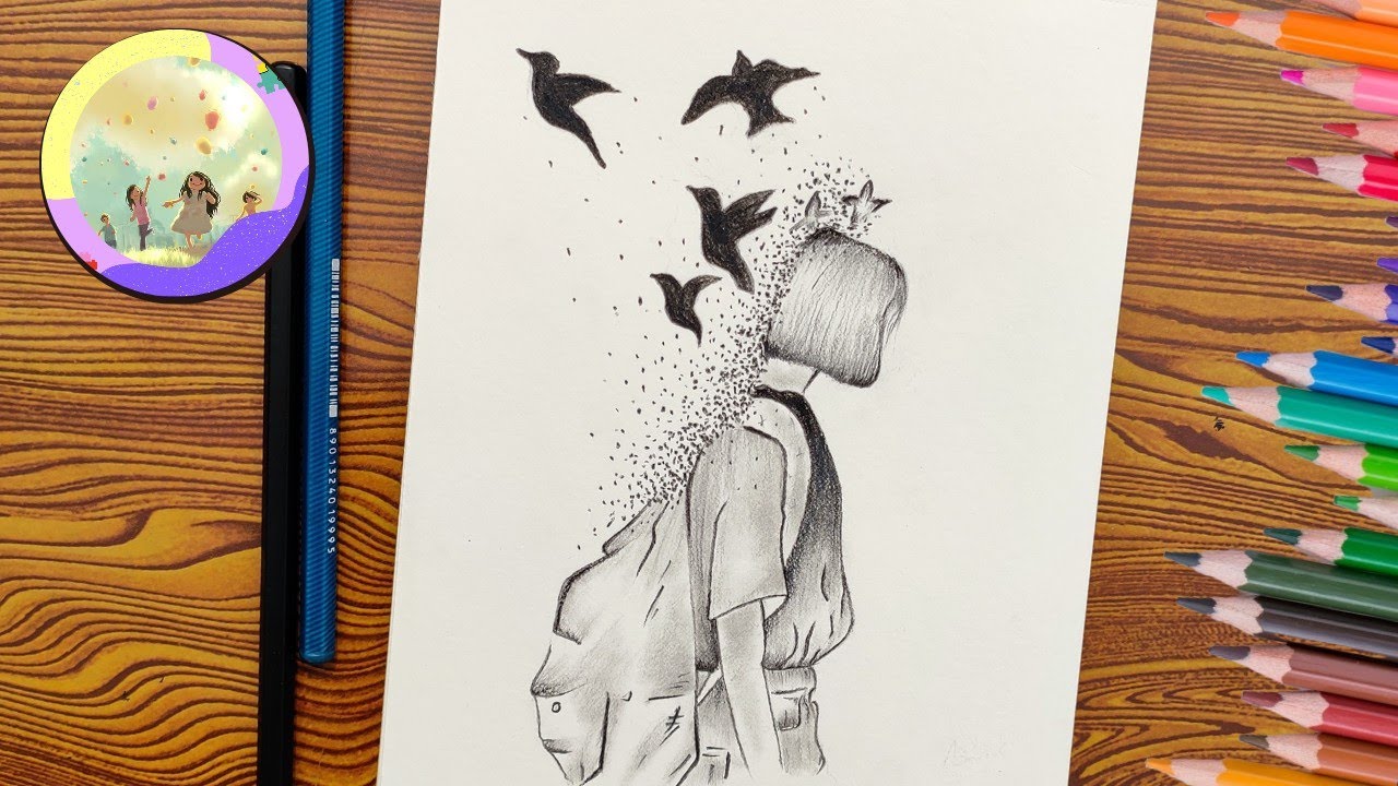 How to draw girl // sad girl drawing step by step - YouTube