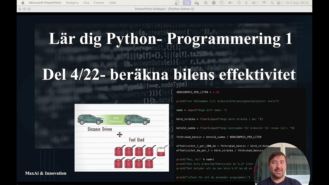 Programmering 1 i Python: Del 4/22, Variabler och fuktioner i python - YouTube