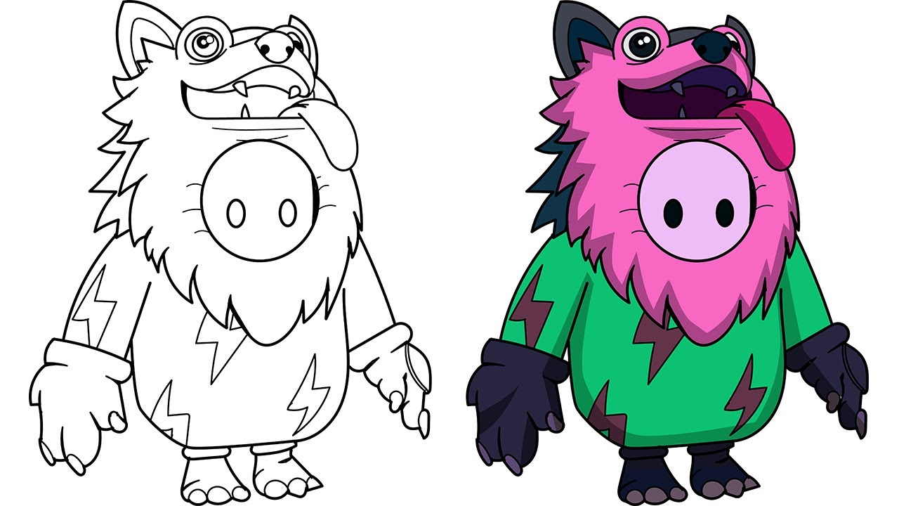 Fall Guys - How To Draw Big Bad Wolf Skin | Imhaf arts - YouTube