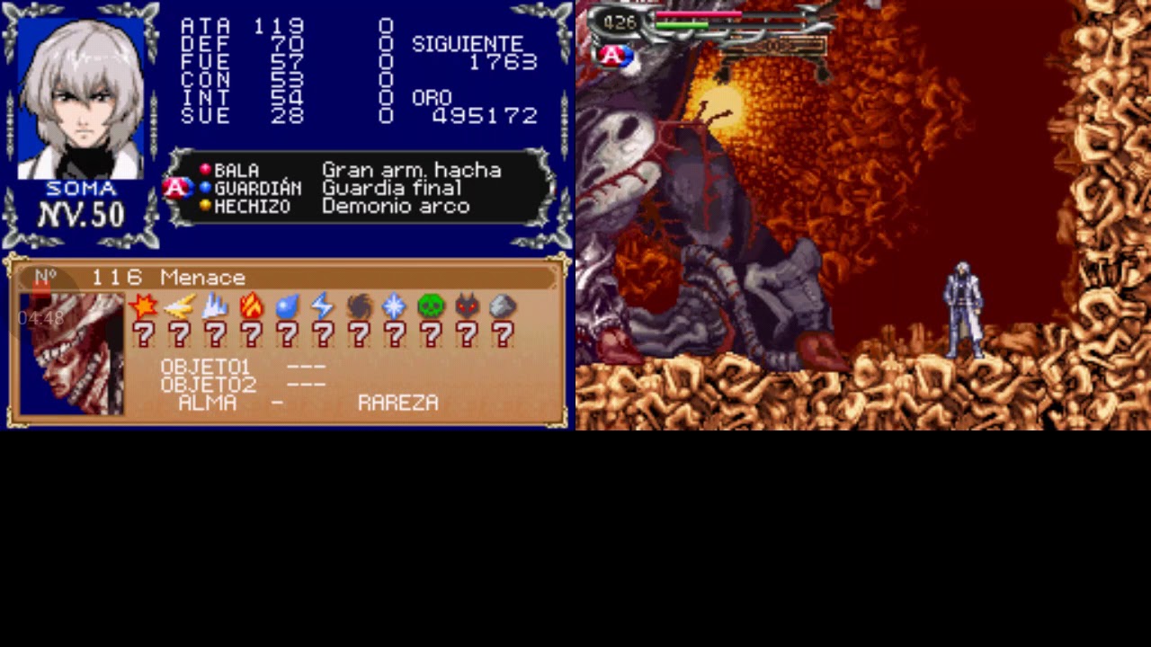 Castlevania daw of sorrow BOSS final menace - YouTube