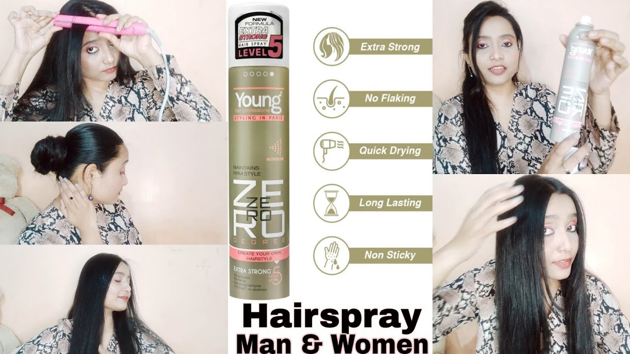 Young Zero Degree Hair spray review & Demo | Extra hold hair fixing spray | #styleinsight # ...