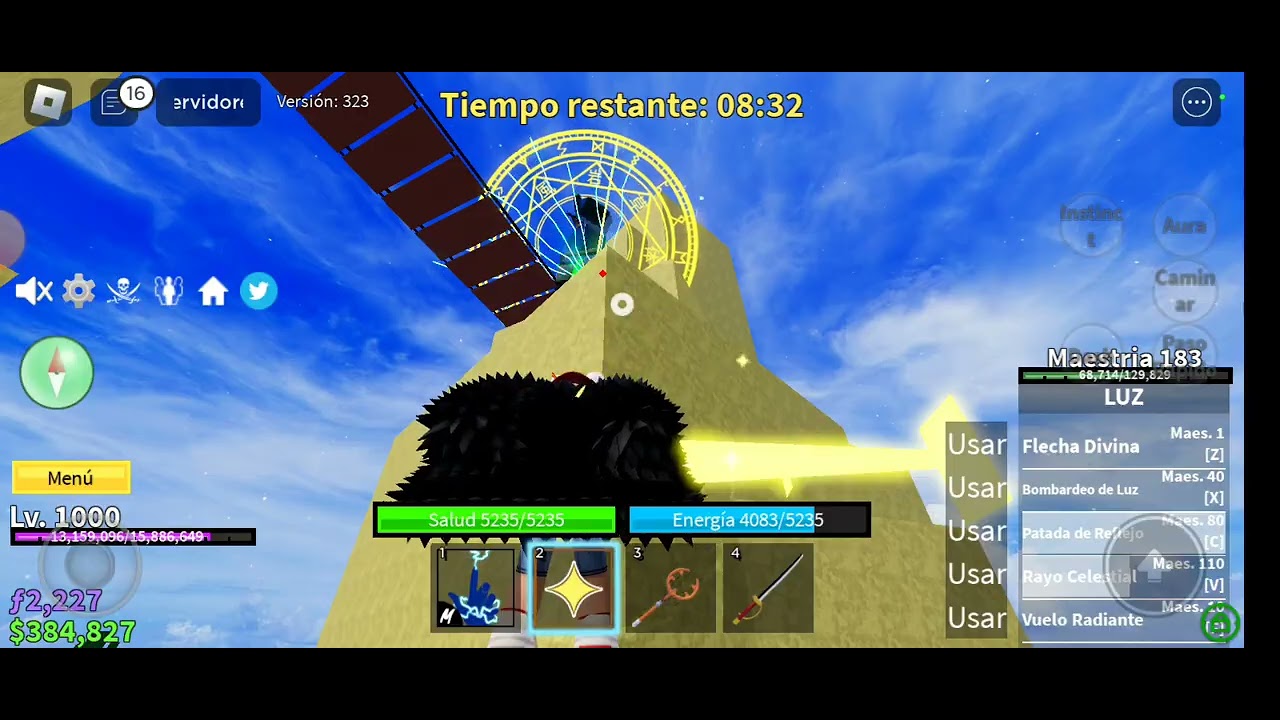 despertando la 3 agilidad de la fruta luz en blox fruits - YouTube