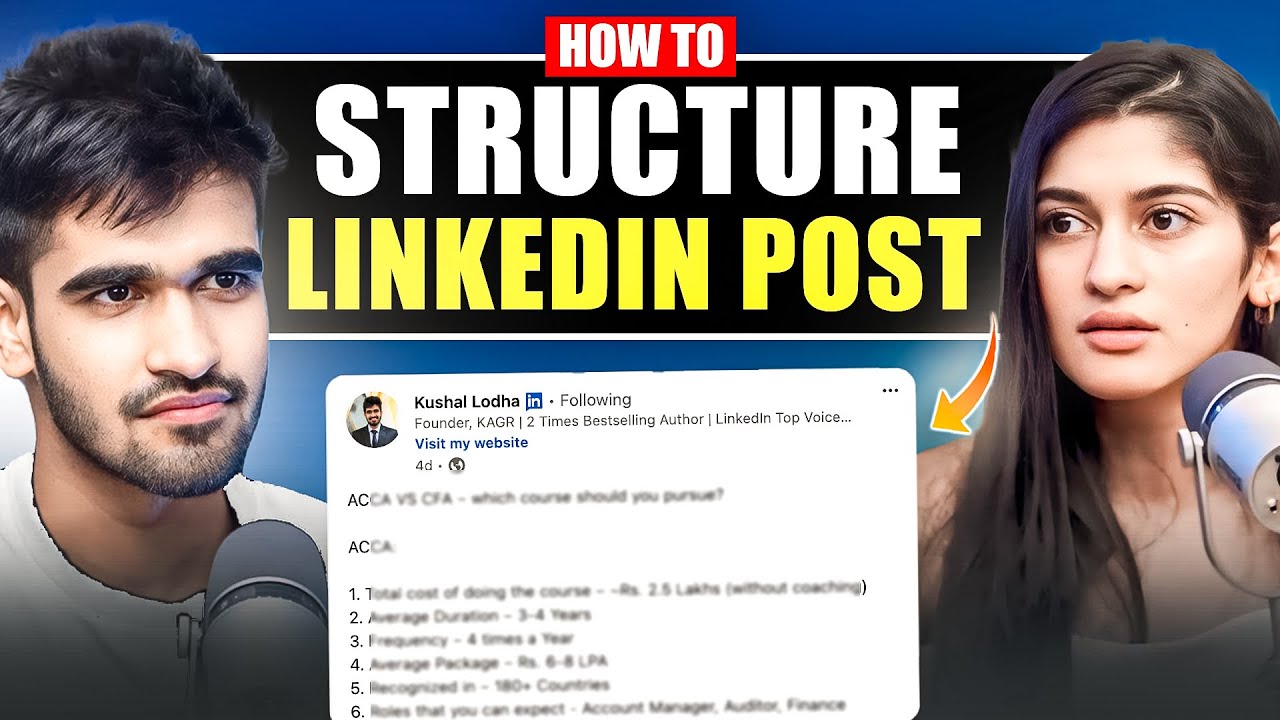 How to PERFECTLY Structure A LinkedIn Post ft Vedika Bhaia! | Kushal Lodha Clips - YouTube