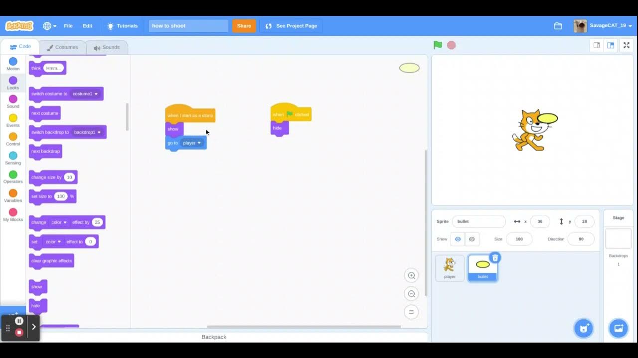 How to make a sprite shoot on Scratch! - YouTube