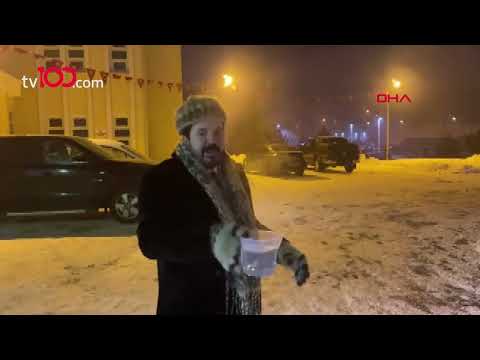 Ağrı Belediye Başkanı Sayan'dan sıcak suyla 'soğuk hava' deneyi