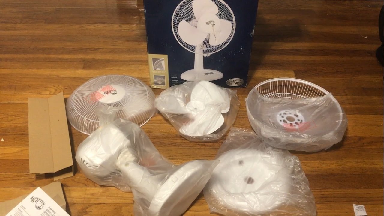 Unboxing NIB Hampton Bay Table Fan 12" - YouTube