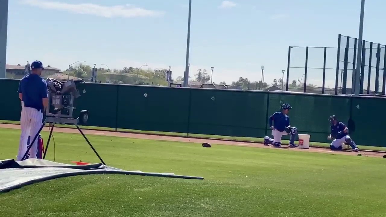 Cubs catchers working on their framing - Chicago Cubs 2020 Spring ...