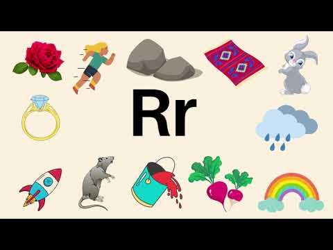 letter R r Phonic sound with vocabulary words - YouTube