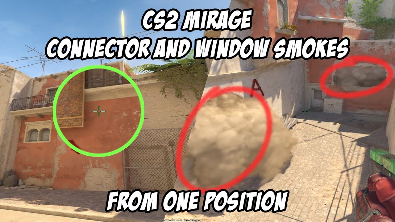 CS2 Mirage Window and Connector smokes from one position - YouTube