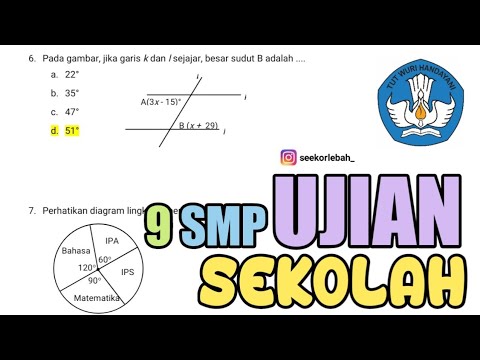 SOAL ASLI UJIAN SEKOLAH MATEMATIKA 9 SMP/MTs‼️