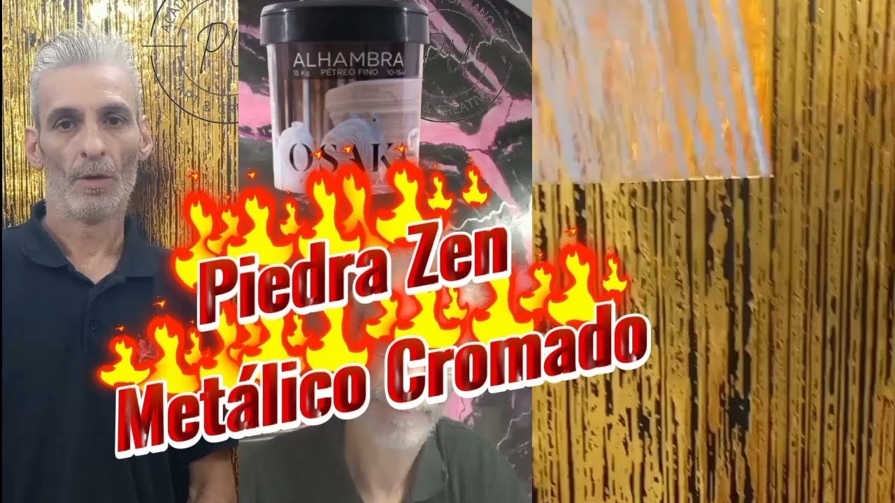 Como realizar Piedra Zen Negro con metalico cromado oro - YouTube