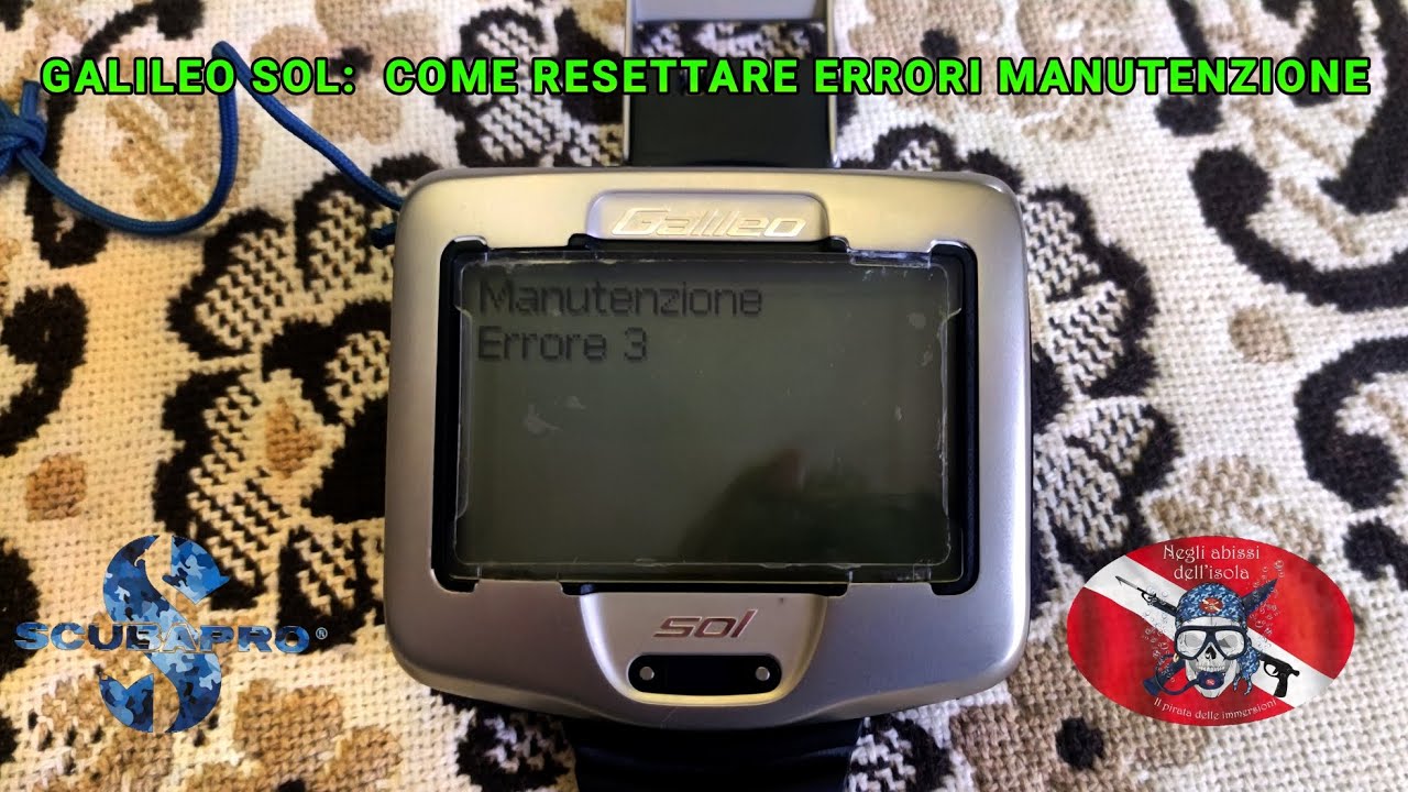 Come azzerare errori Galileo Sol, Luna e Terra, manutenzione dive ...