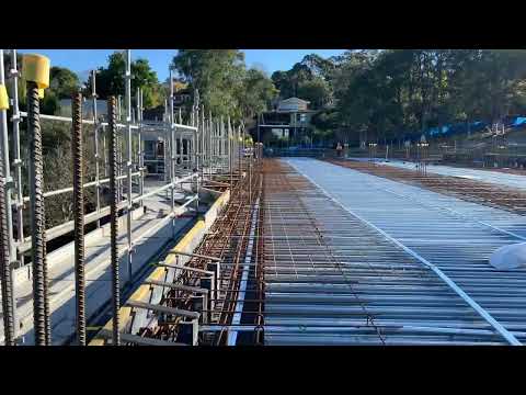 Inspecting newly formed bondek slab - YouTube