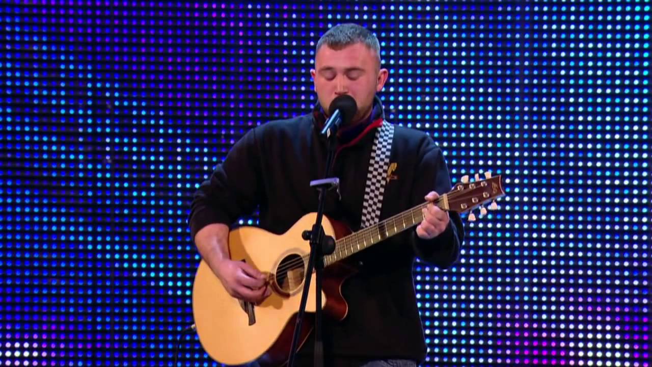 Robbie Kennedy with his acoustic guitar singing -Iris Week 3 Auditions ...