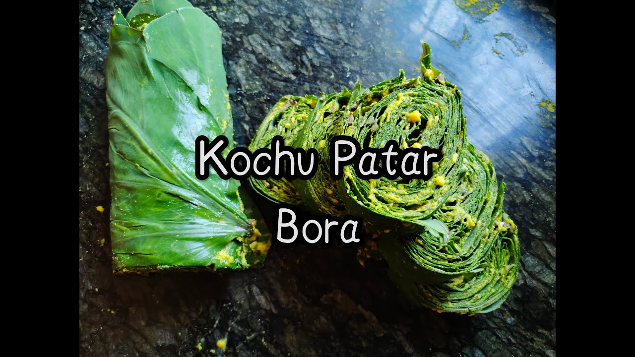 Kochu Patar Bora Recipe | Taro Leaves Fritters #kochupata #taroleaves # ...