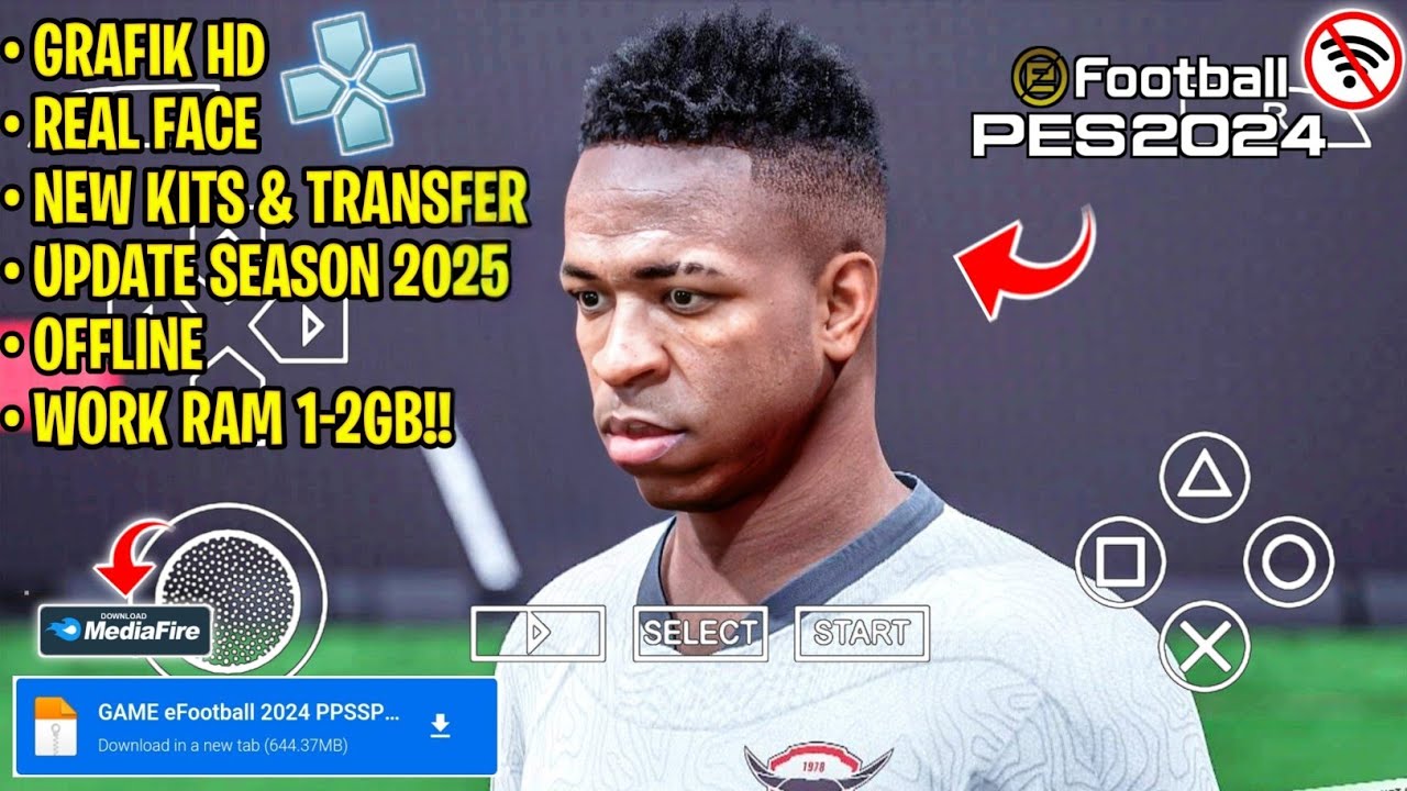 Game eFootball PES PPSSPP 2024 Android New Update Kits 2025 Latest ...