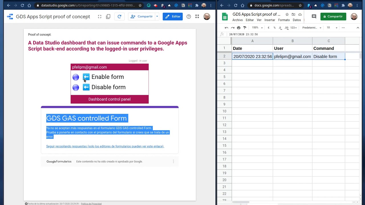 GDS Apps Script endpoint - YouTube