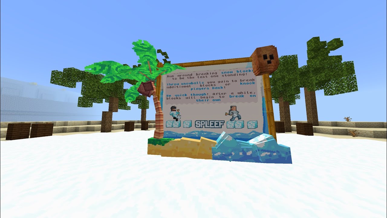 Playing Spleef on the MineVille server in Minecraft!!! - YouTube