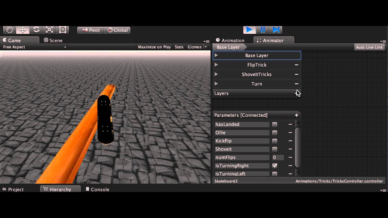Unity 3D Skate game #4 - 50 50 grind - YouTube