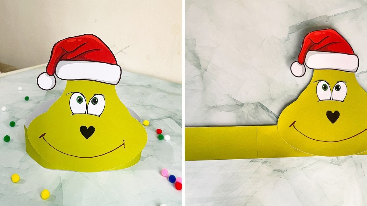 grinch headband craft for kids - Free printable template - YouTube