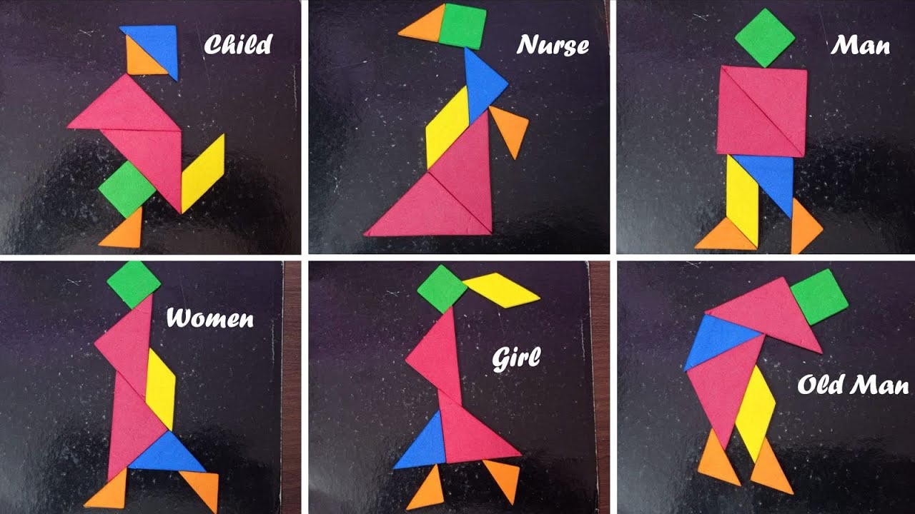 Tangram Humans || Tangram Kids Activity || Tangram Maths Project For ...