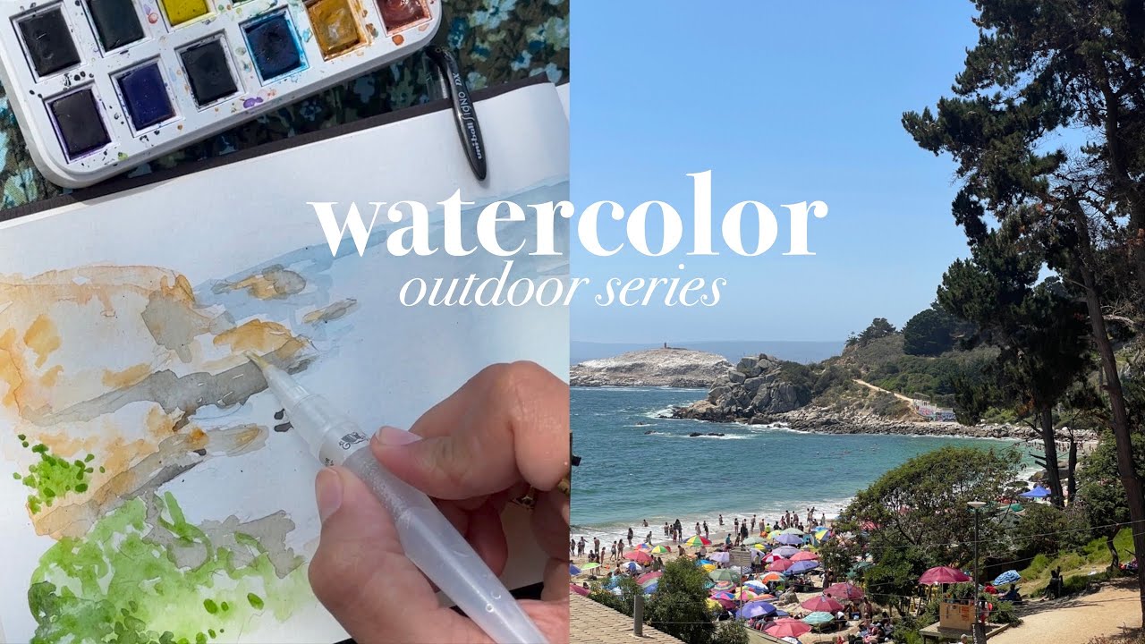 Plein air watercolor painting in Chile 🇨🇱 / artist travel vlog - YouTube