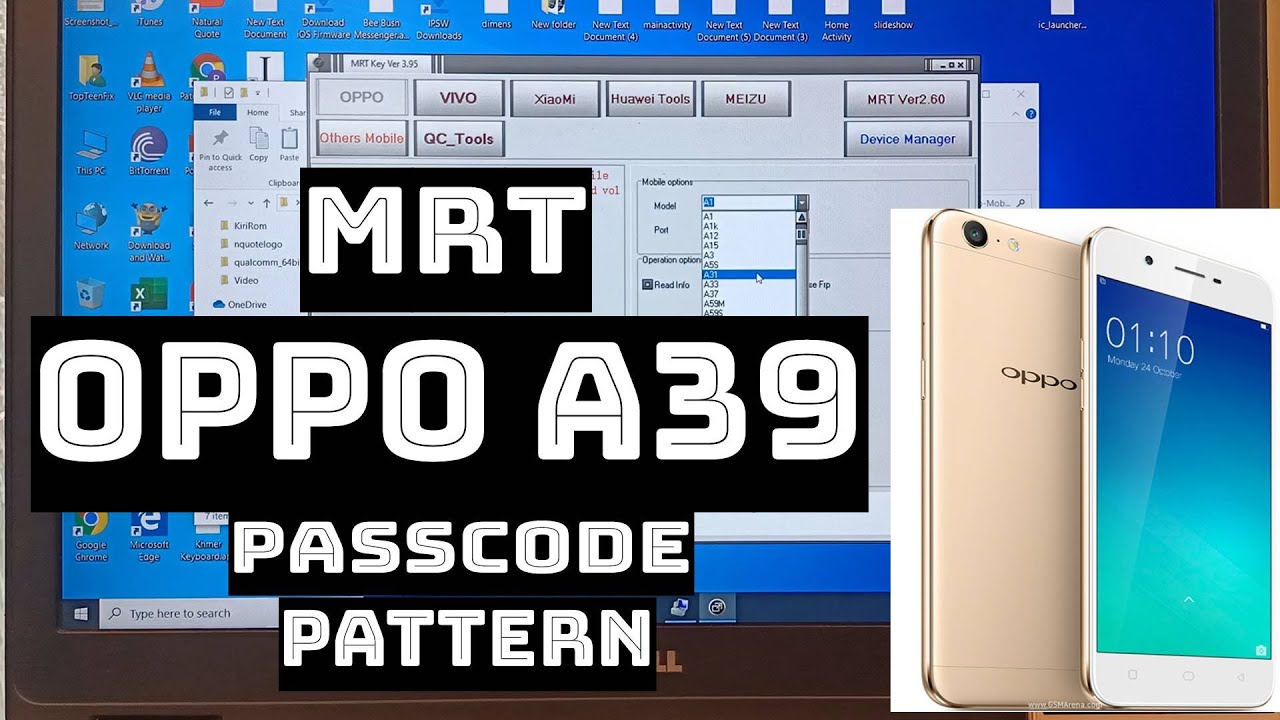 Oppo A39 MRT unlock passcode, pattern , and FRP - YouTube