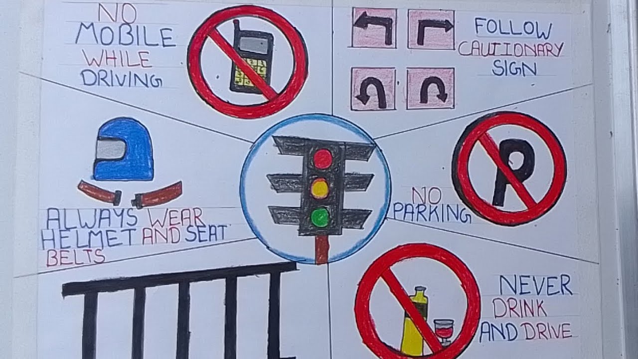 National Road safety Day Drawing - YouTube